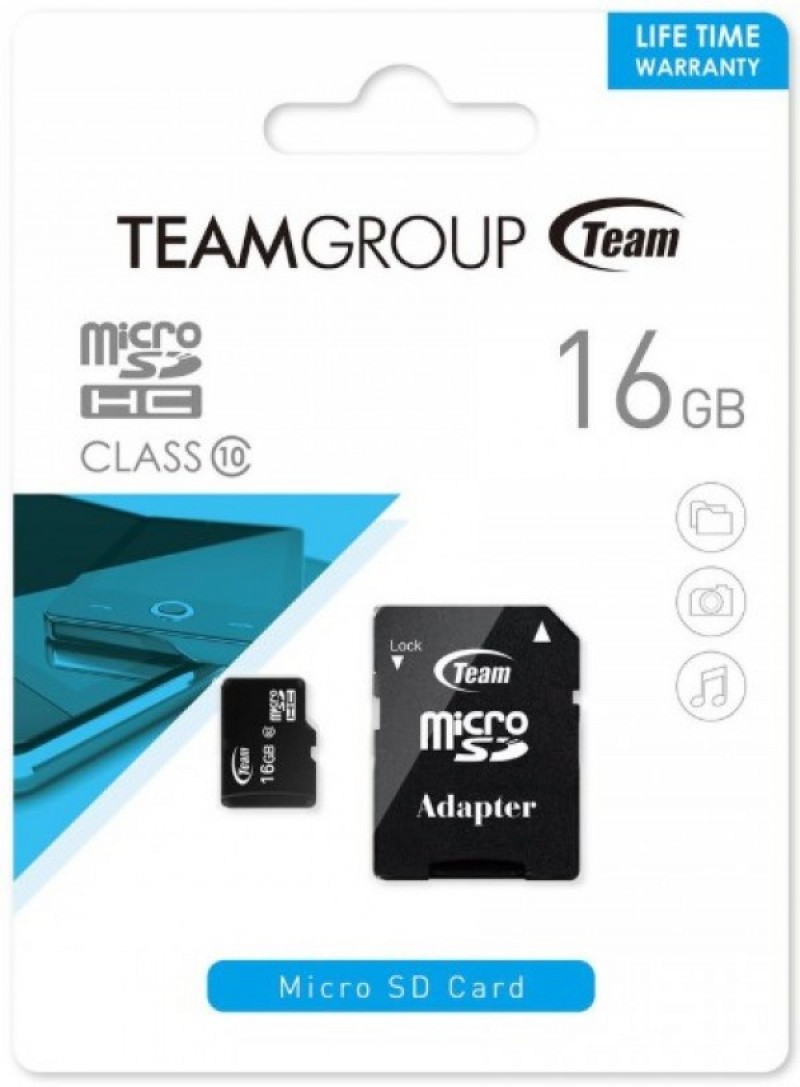 TeamGroup MICRO SDHC 16GB CLASS 10+SD Adapter TUSDH16GCL1003