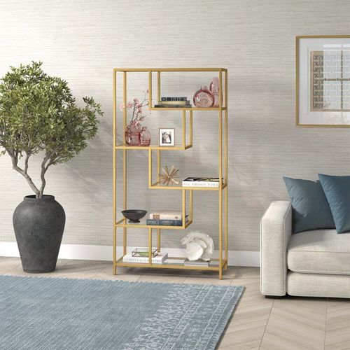 By-30 - Gold, Transparent Gold Tranparent Bookshelf