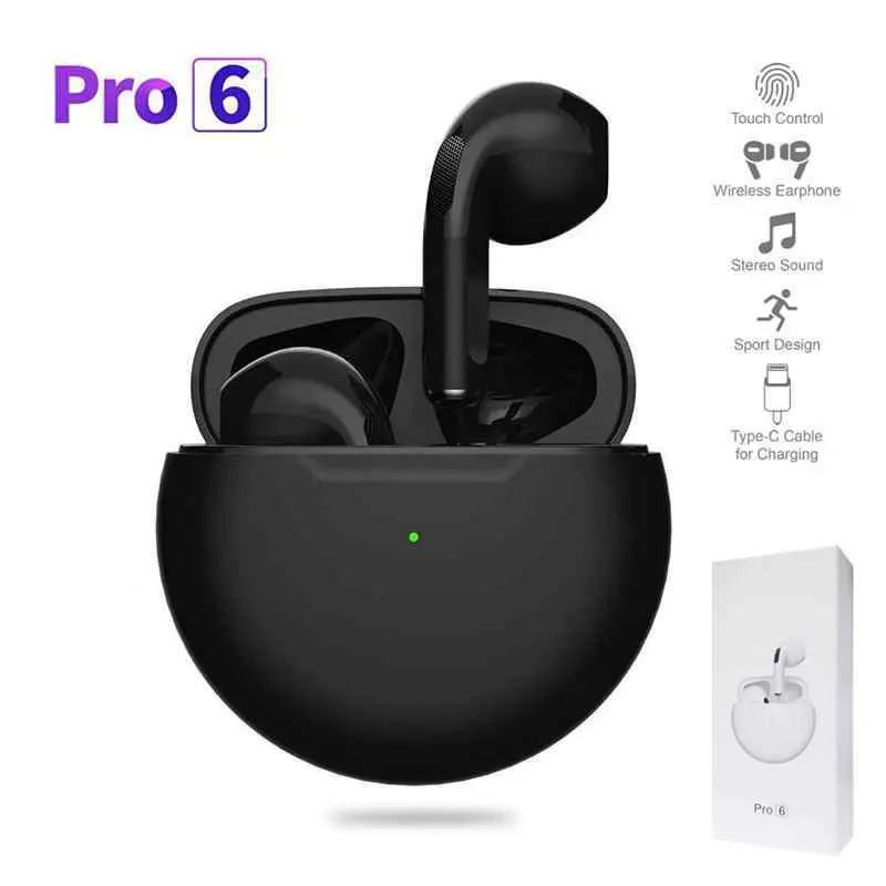 Bluetooth slusalice Pro6 crne HQ