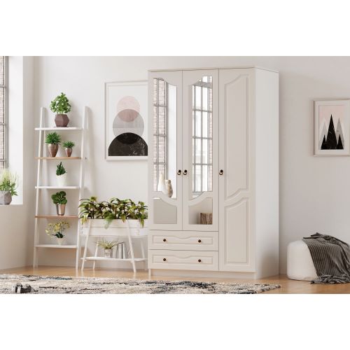Rb-105 Matte White Wardrobe