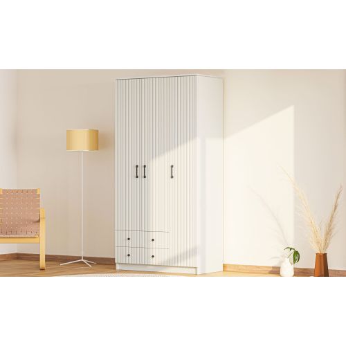 Rb-185 Matte White Wardrobe