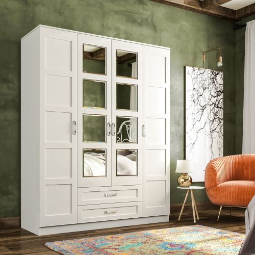 Rb-051 Matte White Wardrobe