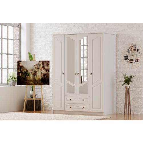 Rb-106 Matte White Wardrobe