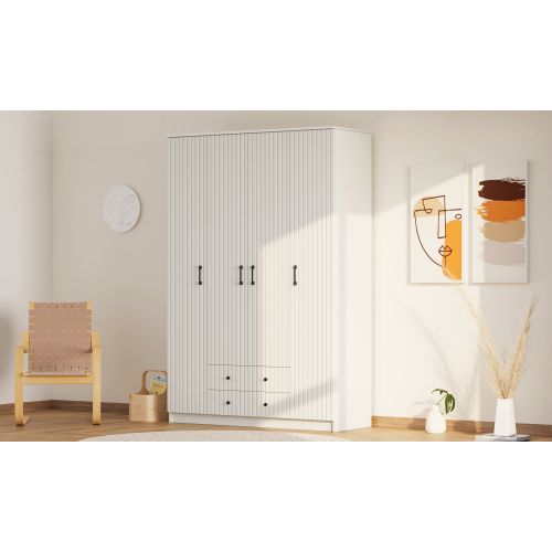 Rb-185-02 Matte White Wardrobe