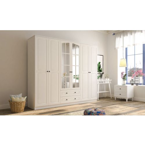 Rb-019 Matte White Wardrobe