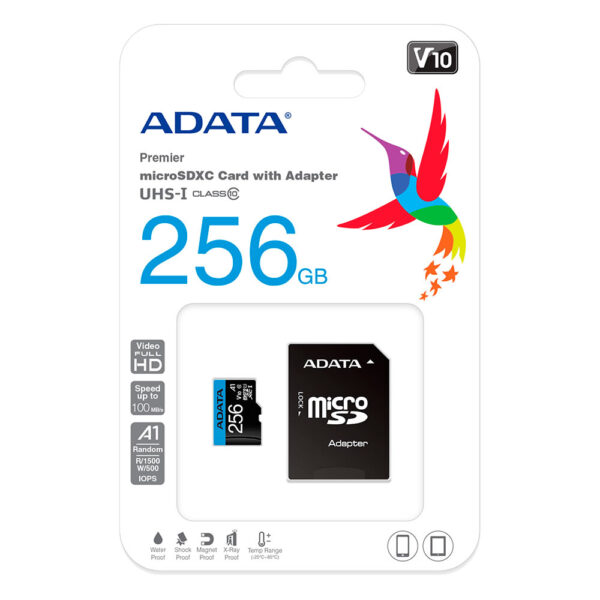 A-DATA MICRO SD 256GB Class 10 + SD adapter