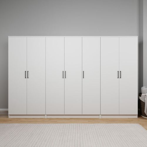 Kardelen 1600-107 White Wardrobe