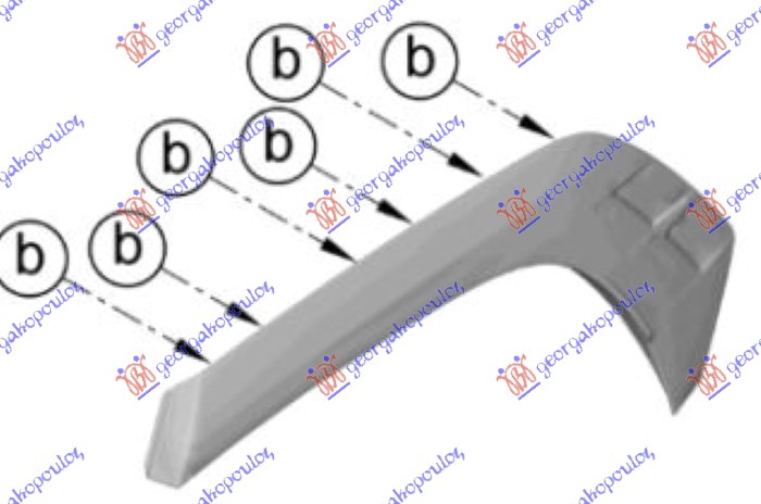 RUB PLASTICNI ZADNJEG BLATOBRANA (O) Leva str. HYUNDAI TUCSON III (NX4) (2024-) (OEM: 87741-N7000, 87741N7000)