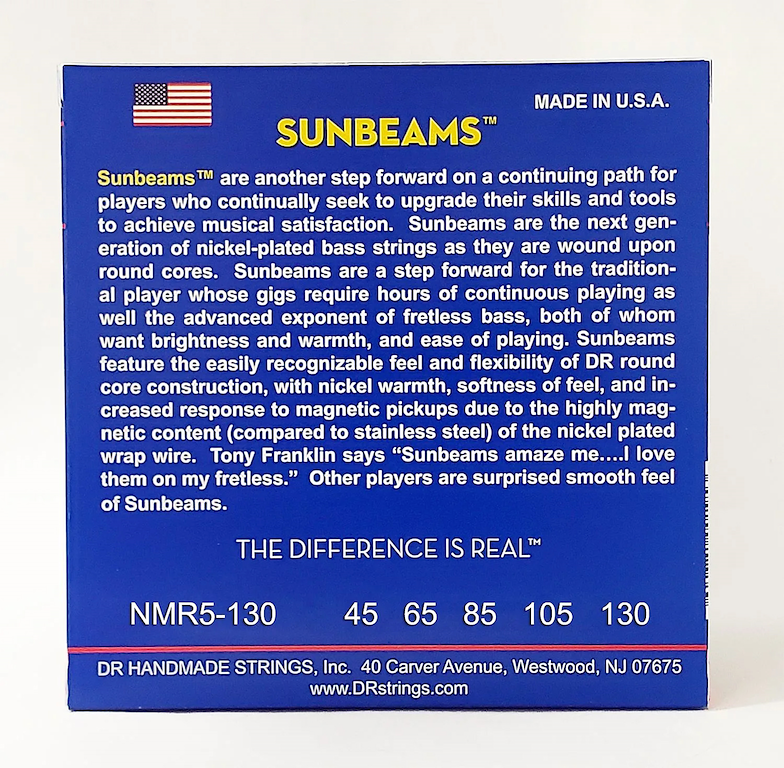 DR Sunbeams NMR5-130 žice za 5-žičanu električnu bas gitaru 045–130