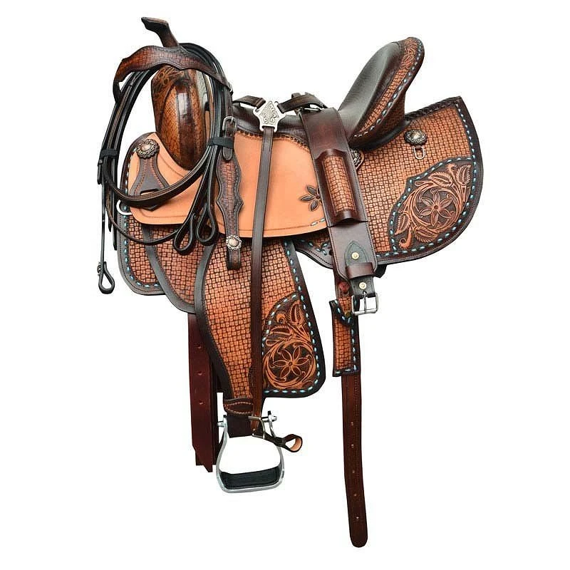 Sedlo za konje Western Dark London kožno 16"