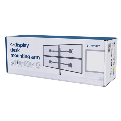 MA-D4-01 Gembird Podesivi stoni drzac za monitor sa cetri ruke,tilt,rotacija,okretanje,13-32 max10kg