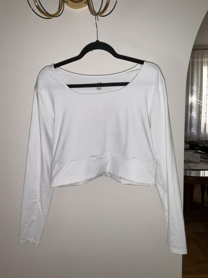 Bela crop bluza za trening