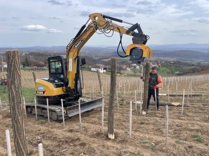 Usluzno Postavljanje Stubova U Vinogradima