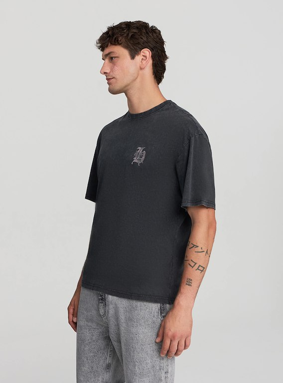 Majica oversize sa printom sprijeda i straga Antracit