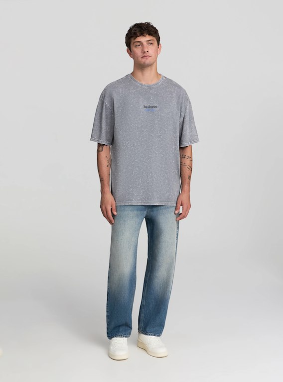 Oversize majica sa printom sprijeda i straga Antracit