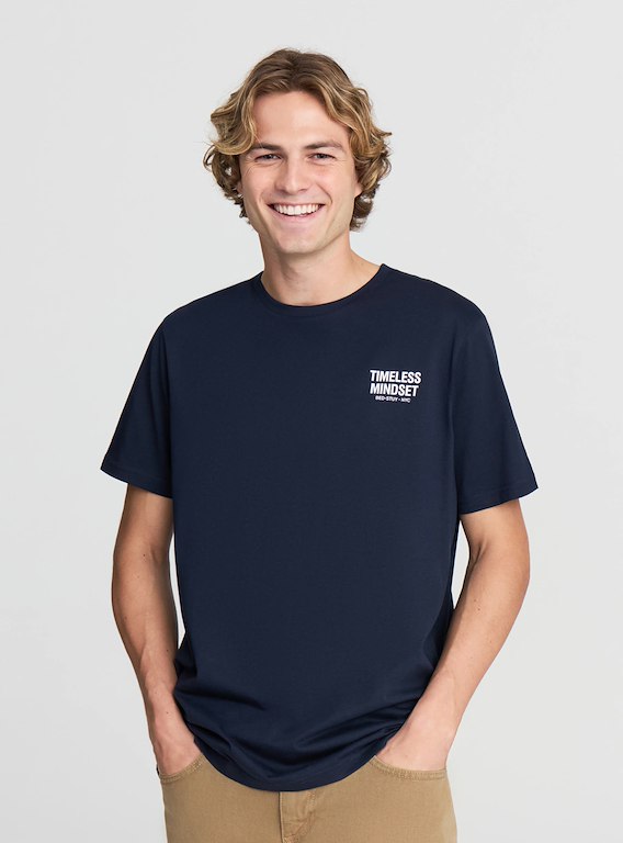 Majica sa natpisom sprijeda/straga Plava navy