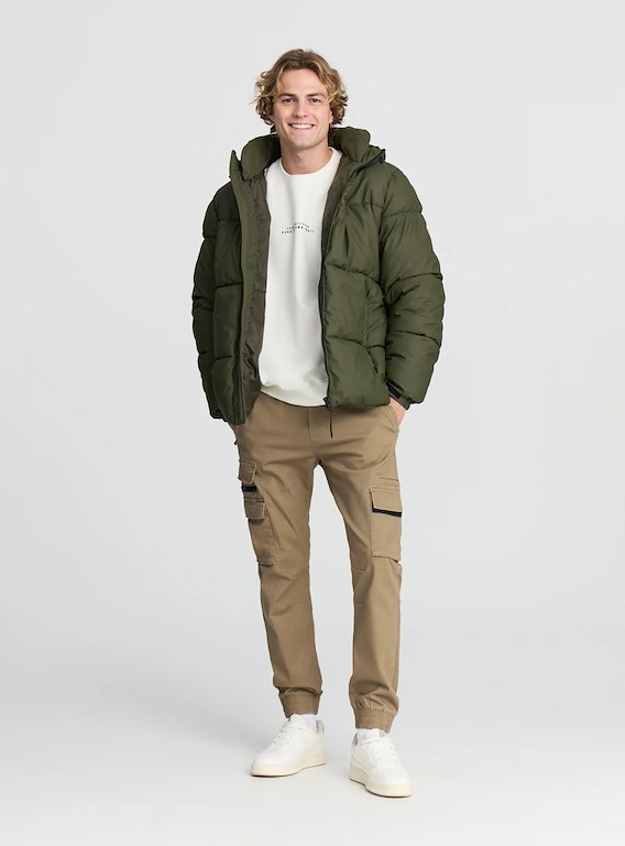 Cargo pantalone sa pertlom Bež