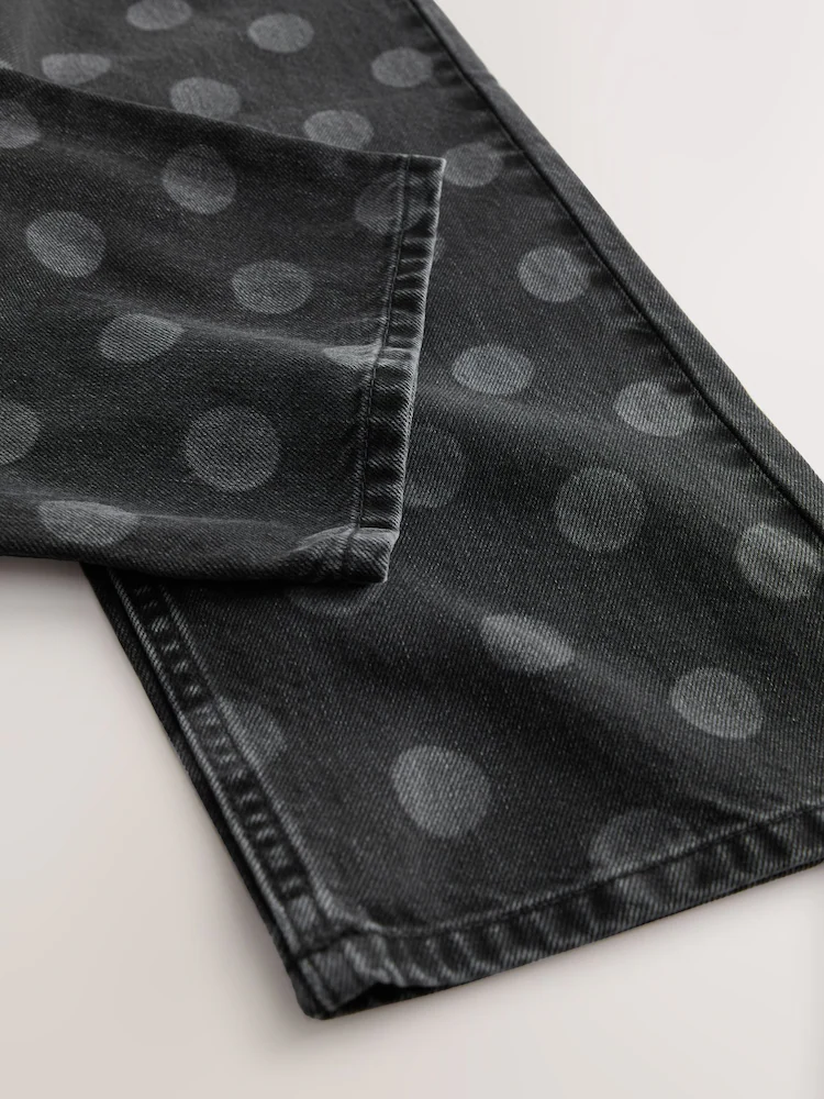 Ugalj Siva Polka Dot - Pantalone širokih nogavica Farmerke (3-16god)