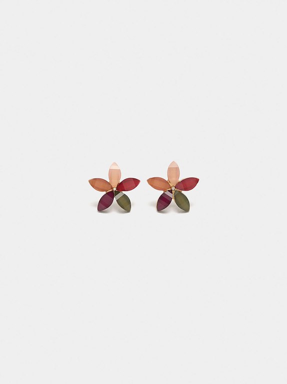 FLOWER EARRINGS WITH RESIN