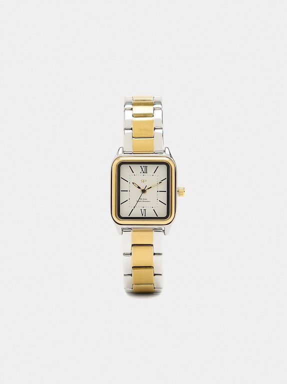BICOLOR WATCH WITH STAINLESS STEEL BRACELET