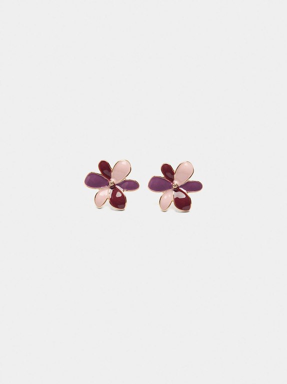 MULTICOLORED FLOWER ENAMEL EARRINGS