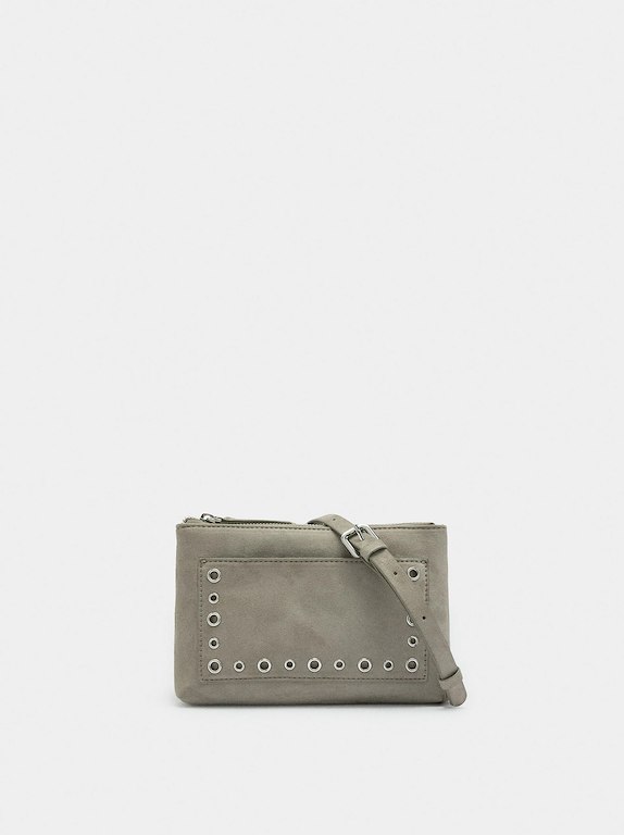 CROSSBODY BAG WITH CRACKED EFFECT AND STUDS