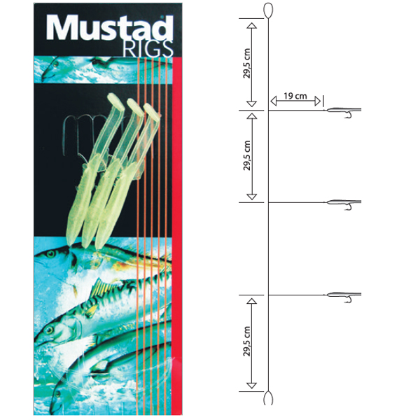 MUSTAD T38 3 HOOK EEL RIG #2/0