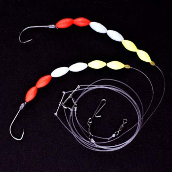 IMAX FLOUNDER RIG2 WHITE & RED BEAD SP-BLADES 2 HOOKS #4