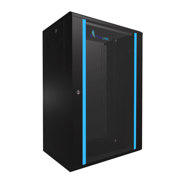 Extralink 18U 600x450 Black, Rackmount cabinet, wall mounted