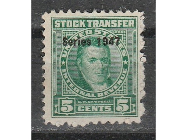 USA - 1947 - Stock Transfer - George W. Campbell - MNG