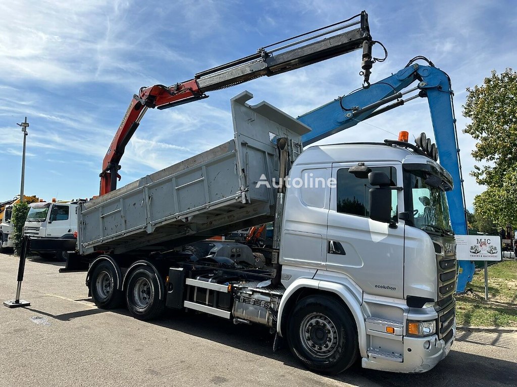 Scania R520 6x4 TIPPER + CRANE PALFINGER PK 15002 A - TRACTOR UNIT - RE kiper