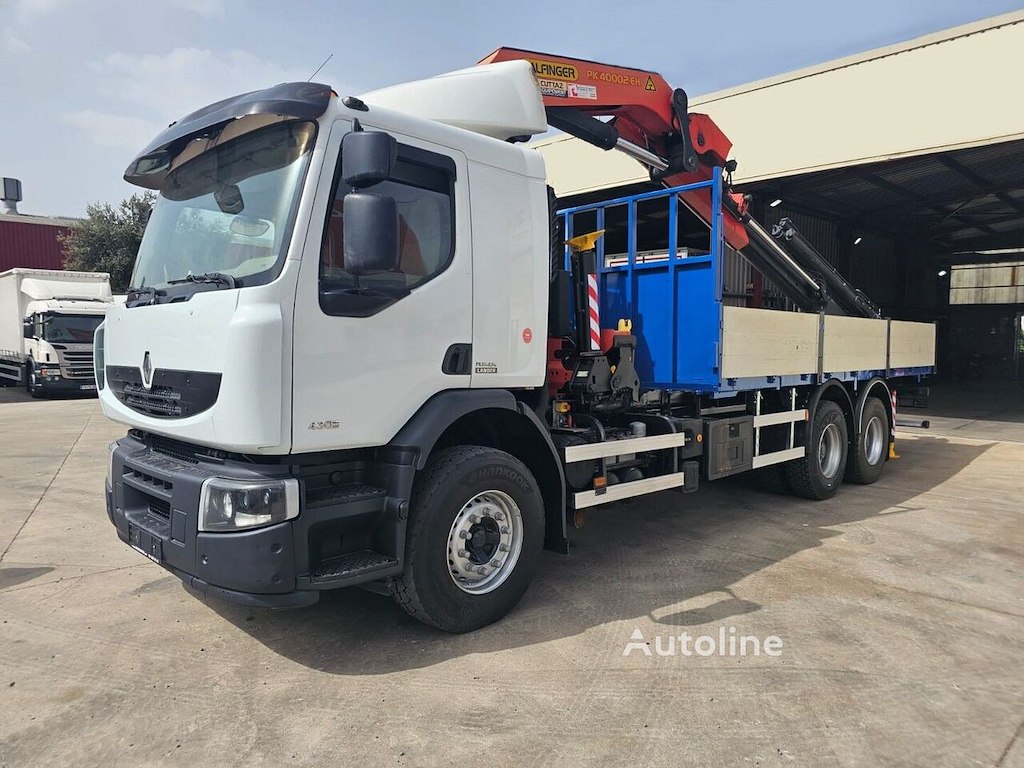 Renault PREMIUM 430 PALFINGER PK 40002 6×4 kamion s ravnom platformom