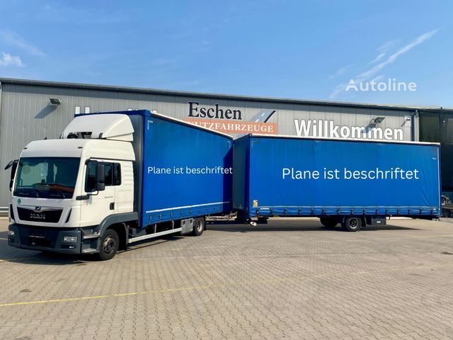 MAN TGL 12.250 | JUMBO-ZUG*2x Tank*AC*beids. Gardine kamion sa klizna zavesa cerada + prikolica sa kliznom ceradom