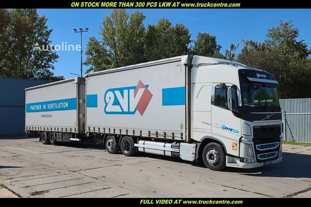 Volvo FH 460, 6x2 + PANAV TV018M, 38 PALLETS kamion sa klizna zavesa cerada + prikolica sa kliznom ceradom