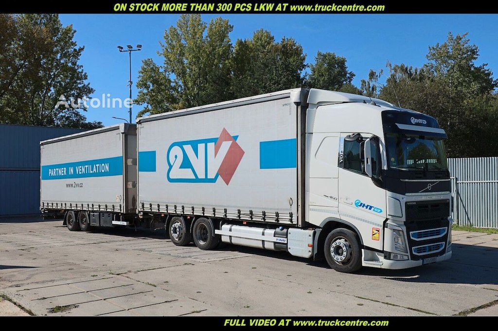 Volvo FH 460, 6x2 + PANAV TV018M, 38 PALLETS kamion sa klizna zavesa cerada + prikolica sa kliznom ceradom