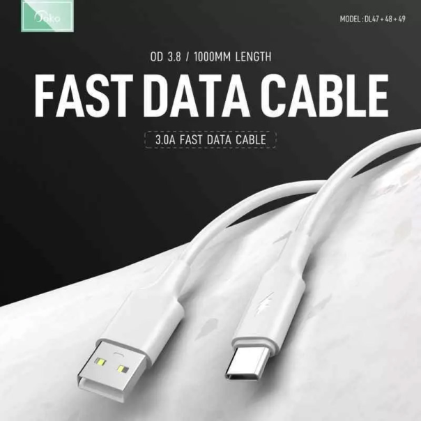 Kabel KONFULON Joko DL49 3A USB na Type-C beli 1m