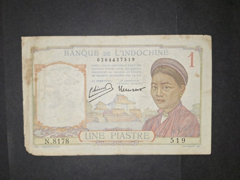 Francuska Indo-Kina 1 piastra 1932-39.