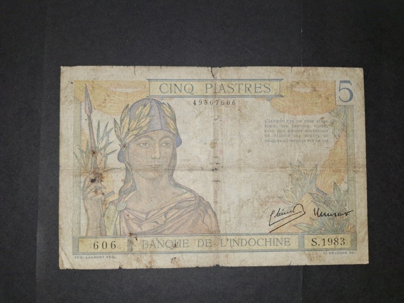 Francuska Indo-Kina 5 piastri 1946.