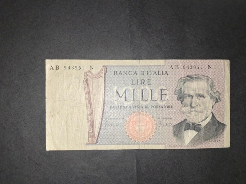 Italija 1000 lira 1969.