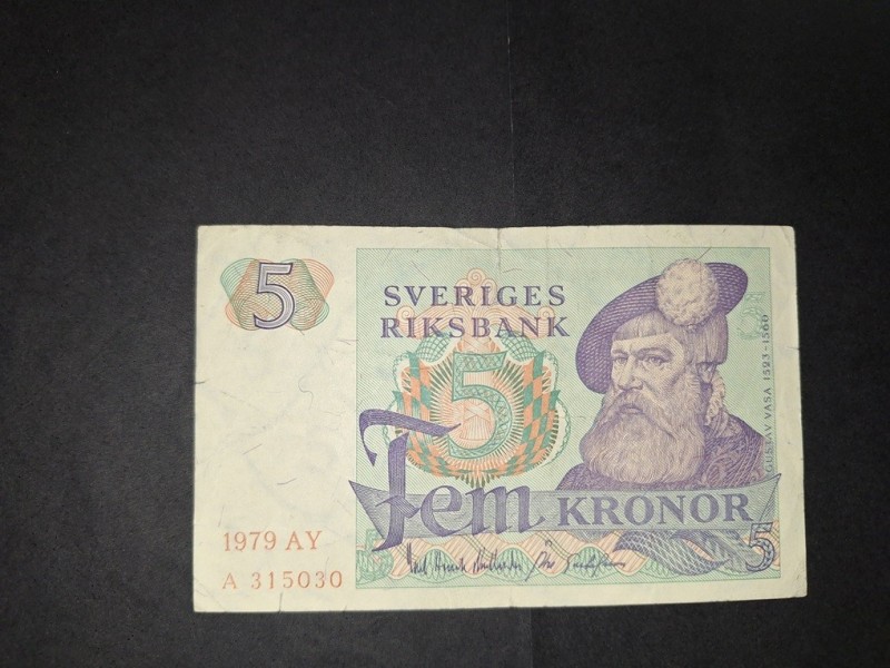 Švedska 5 kruna 1979.