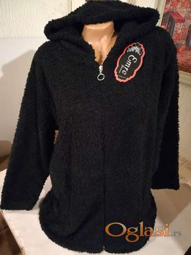 Novi zenski dzemper sa kapuljacom Emre u velikom broju 5XL 6XL Crni Novo