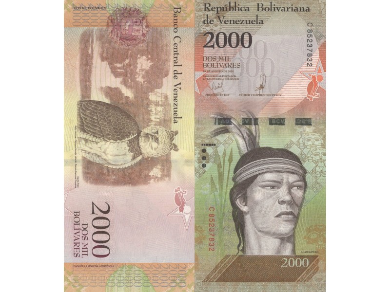 VENEZUELA Venecuela 2000 Bolivares 2016 UNC, P-96