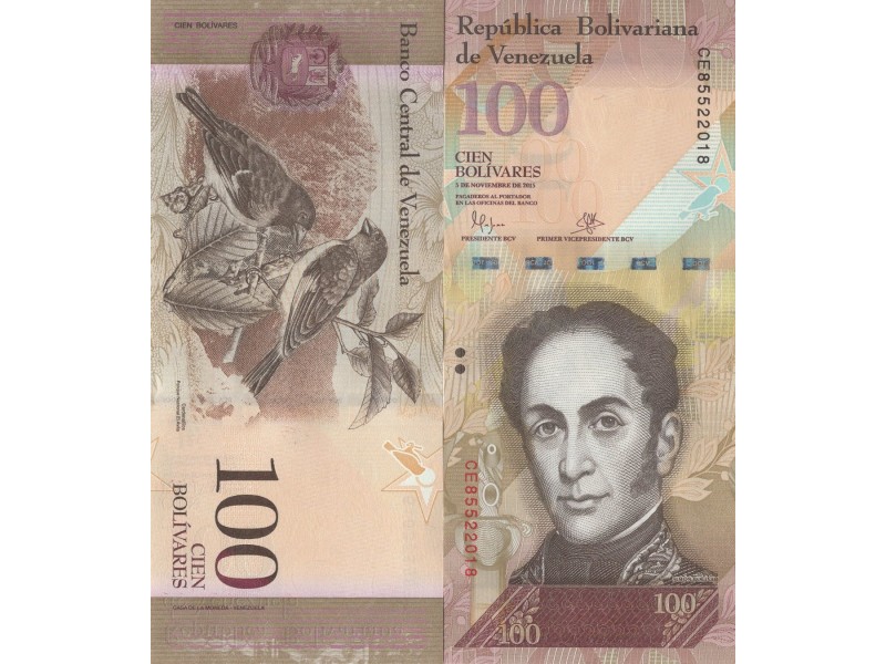 VENEZUELA Venecuela 100 Bolivares 2015 UNC, P-93