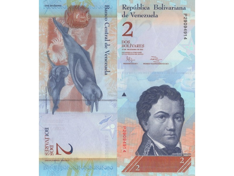 VENEZUELA Venecuela 2 Bolivares 2012 UNC, P-88
