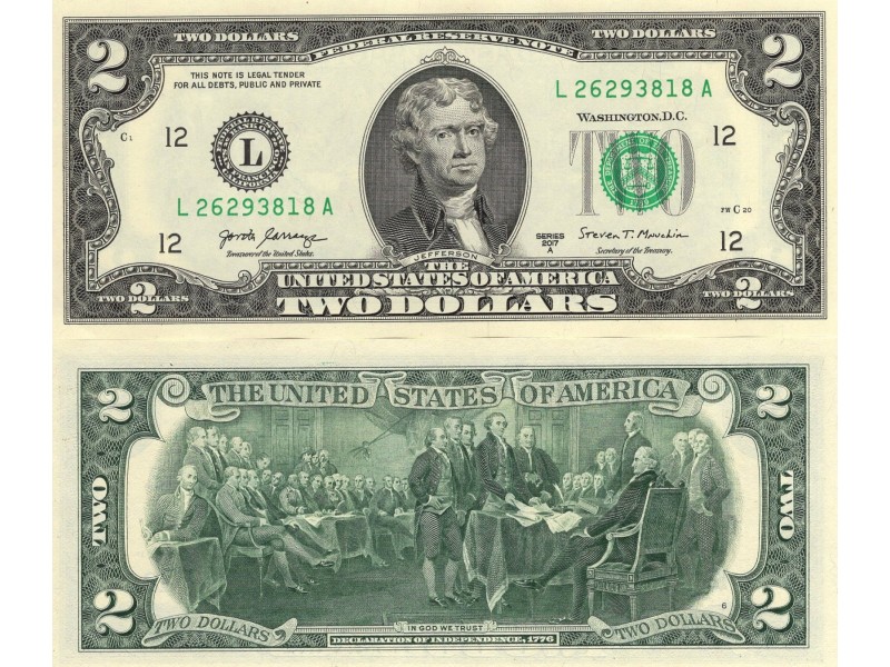 USA Amerika 2 Dollar 2017 UNC, P-545 (L) San Francisco