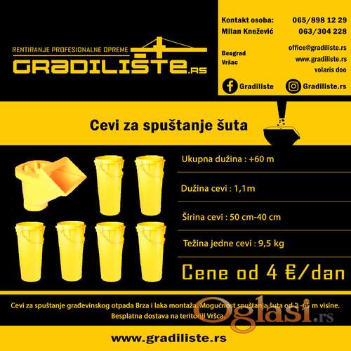 Cevi za spustanje suta - izdavanje
