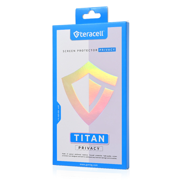 Zaštitno staklo za iPhone 17 6.3 crni Tempered Glass Privacy Teracell Titan 2.5D