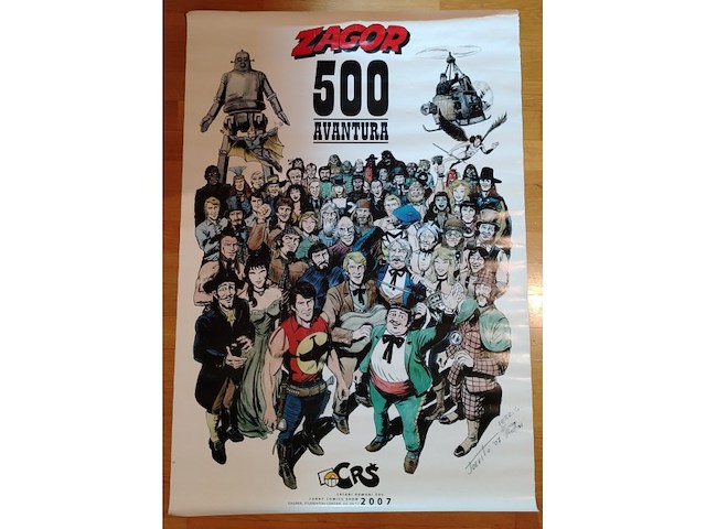 Zagor 500 Avantura - Plakat sa potpisom (G. Ferri!)