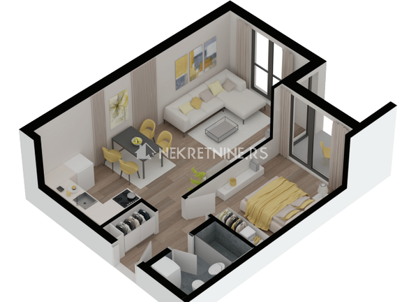 Dvosoban stan – 48.23 m² – Asta Residence, Medak padina
