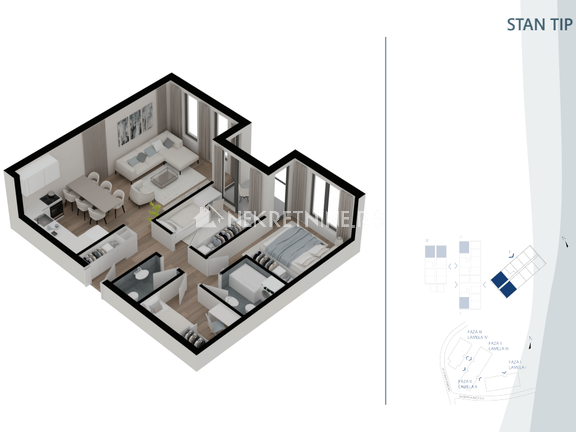 Na prodaju funkcionalan porodični stan – Asta Residence, Medak padina, Zvezdara